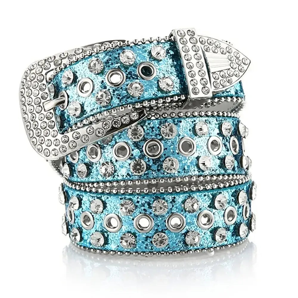 Blue Rhinestone Belt - Y2K Zone®